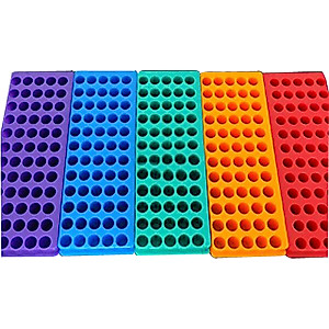 5 Pcs Tube Rack Double Panel Microcentrifuge PCR Centrifuge Tube Holder, 60-Well