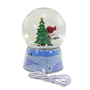 Roman 20.25" Blue Pre-Lit LED Everyone's Favorite Dog Christmas Snow Globe