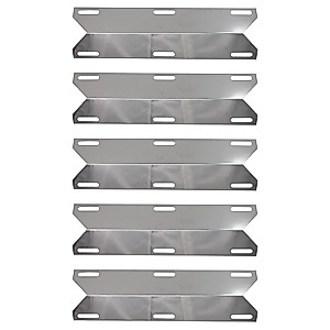 5-Pack BBQ Grill Heat Shield Plate Tent Replacement Parts for Kirkland 720-0433 - Compatible Barbeque Stainless Steel Flame Tamer, Guard, Deflector, Flavorizer Bar, Vaporizer Bar, Burner Cover 15"