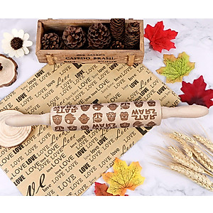 Embossed Wooden Rolling Pins,Evermarket Engraved Embossing Rolling Pin with Star Fighter Pattern for Baking Embossed Cookies,Cute Rolling Pin Kitchen Tool for Kids and Adults