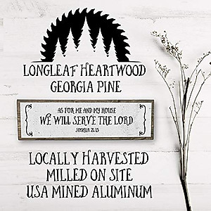ANVEVO As for Me and My House We Will Serve The Lord - Metal Wood Sign Light - Bible Verse Decorations for Home - Rustic Farmhouse Decor - Rustic Wall Art - Home Decor Clearance - Modern Home Decor