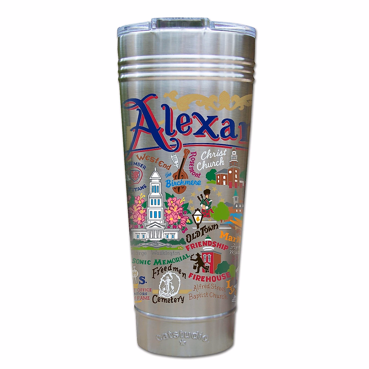 Catstudio Alexandria Thermal Tumbler | Triple Wall Insulation With Non Slip Bottom | Great Travel Cup for Water, Coffee, Tea, or Smoothies
