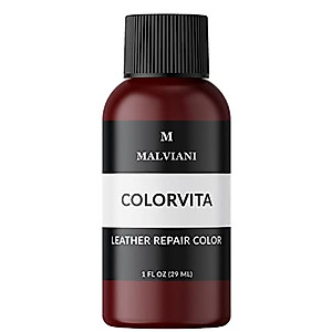 MALVIANI Leather Repair Color Restorer - Red Burgundy - Restore Furniture, Couch, Purse, Car Seats & Sofa - 1 oz.