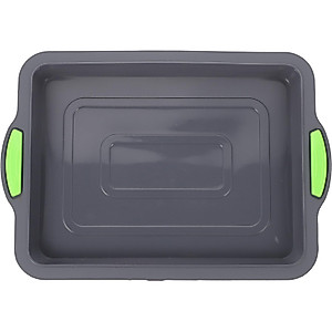 BESTonZON Silicone Baking Pans Baking Sheet Brownie Pan Rectangular Cake Pan Silicone Cake Molds Nonstick Bakeware Cookie Sheets Cake Pan - Grey