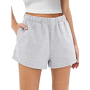 AUTOMET Womens Sweat Shorts Trendy Casual Athletic Shorts Running Summer Vacation Outfits Comfy 2024 Fashion Workout Clothing Grey S