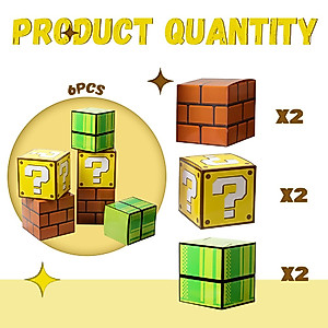 SUYEPER 6PCS Big Party Boxes For Birthday Party Question Boxes Brick Boxes Pipe Boxes For Party Game Party Favor Props Boxes (11.8 x 11.8 Inch)