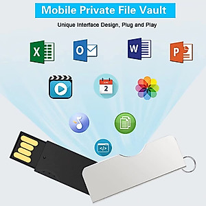 FBKK 64GB USB Flash Drive, Waterproof Memory Stick with Keychain, USB 2.0 Portable Thumb Drive for Storage and Backup