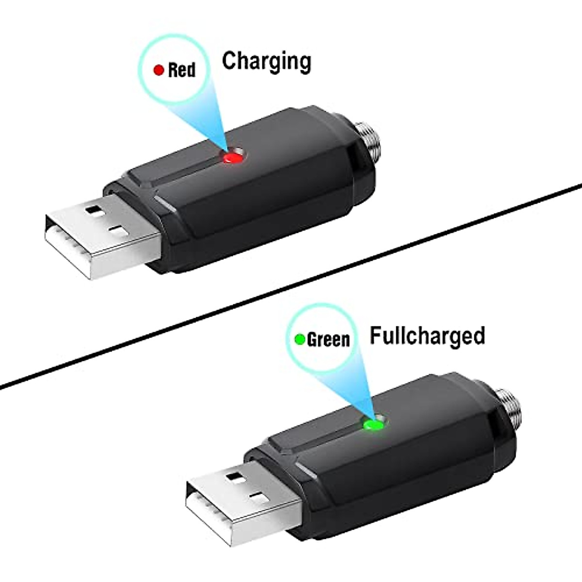 USB Thread Cable, USB Pen Charge Cable, USB Charger Thread Portable USB with Intelligent Overcharge Protection LED Indicator - 3 PCS