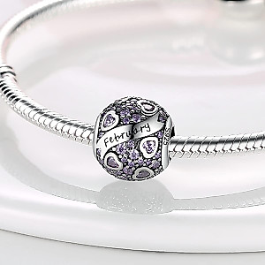 MULA Birthstone Charms 925 Sterling Silver Charms for Bracelets and Necklaces Dangle Pendants Beads Happy Birthday Charms with 5A Cubic Zirconia Birthday Mothers Day Jewelry