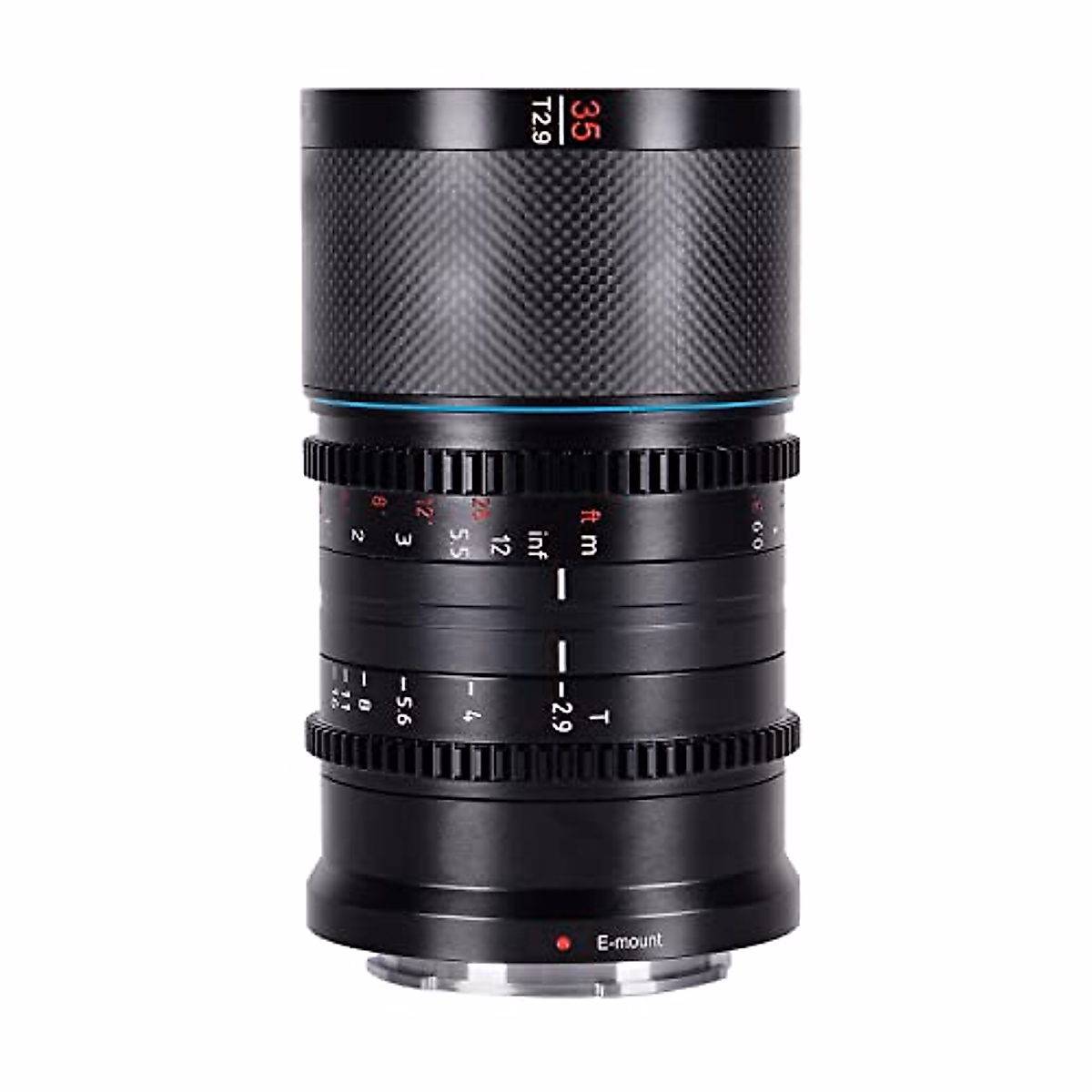 SIRUI Saturn 35mm T2.9 1.6X Full Frame Carbon Fiber Anamorphic Lens, Lightweight Cinema Lens for Drones, Handheld Gimbal Stabilizers (E Mount, Natural Flare)