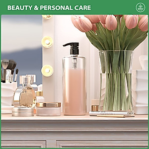 Empty Shampoo Pump Bottles, 32oz(1Liter), BPA-FREE, Plastic (PETE1) Cylinder, Pack of 3