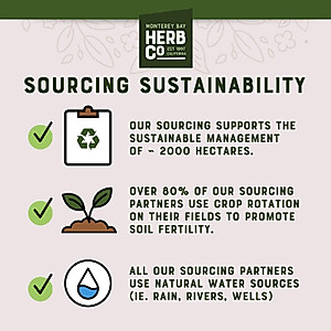 Monterey Bay Herb Co. Whole Organic Rosemary | Mediterranean Herb for Seasoning Soups, Meats, Vegetables & Breads | 1/4 lb. Bag