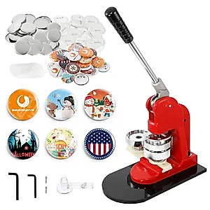 BEAMNOVA Button Maker Machine DIY Round Pin Maker Kit, 58mm / 2.28 in (about 2-1/4 Inch) Badge Press Machine with 1000 Button Blanks Parts Supplies