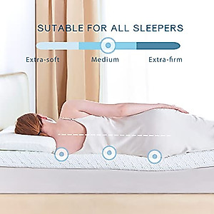 Tbfit 2 Inch Premium Gel-Infused Memory Foam Mattress Topper Full, Cooling & Ventilated Mattress Pad with Breathable Bamboo Cover, High Density & Comfort Body Support Bed Topper