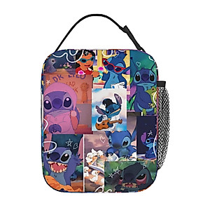 TRPSR Anime Fun Cartoon Lunch Box Portable Insulated Lunch Bag Office Picnic Multifunctional Large Capacity Zipper Handbag