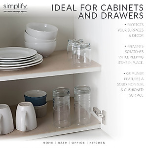 Simplify Adhesive Smooth Top Grip Liner | Shelf | Countertops | Drawers | Cabinets | Cut to Fit | Non-Slip 10 Sq Ft | Taupe | Organization