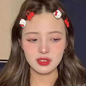 Y2K Pink Hair Clips Set, Hollow Out Star Heart Hairpin Punk Snake Cross Guitars Headwear Cute KT cat Accessories Styling Tools Gifts for Women Girls(12pcs)