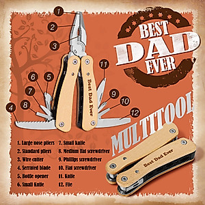 UNBOXMENT Dad Gifts, Best Dad Ever Gifts Basket, Retro Vintage Birthday Gifts for Dad Men, Fathers Day, Tumbler Mug, Multitool, Keychain, Card, with Stylish Gift Box