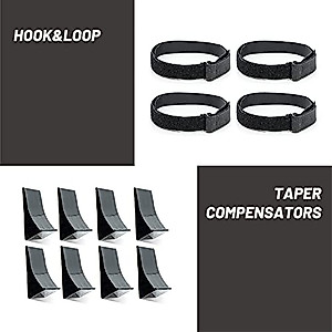 BOWEBIRD Sectional Connectors for Sliding Sofas 2.0 with Taper Compensators - Keep Your Sectionals Together with No Tool - for Most Couch Legs-4 Sets(for 3 Piece Sofa)