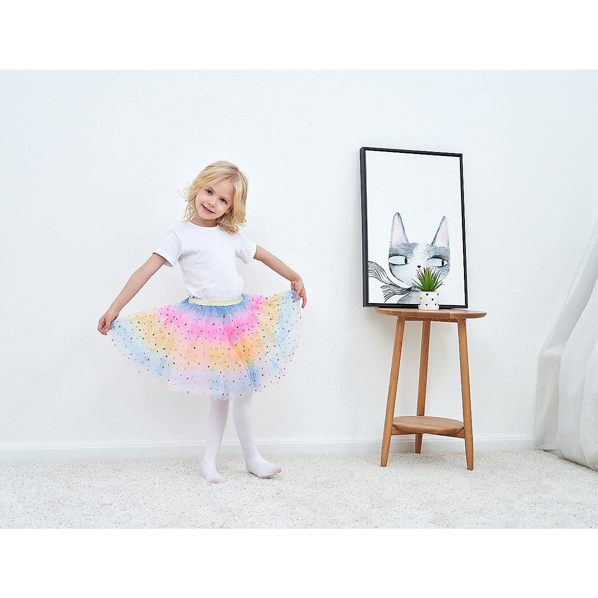 Tutus for Girls Pink Tutu Skirt Rainbow Princess Tutu for Girls Tutu Dresses for Toddler Girls Ballet Toddler Tutu for 2-6 Years
