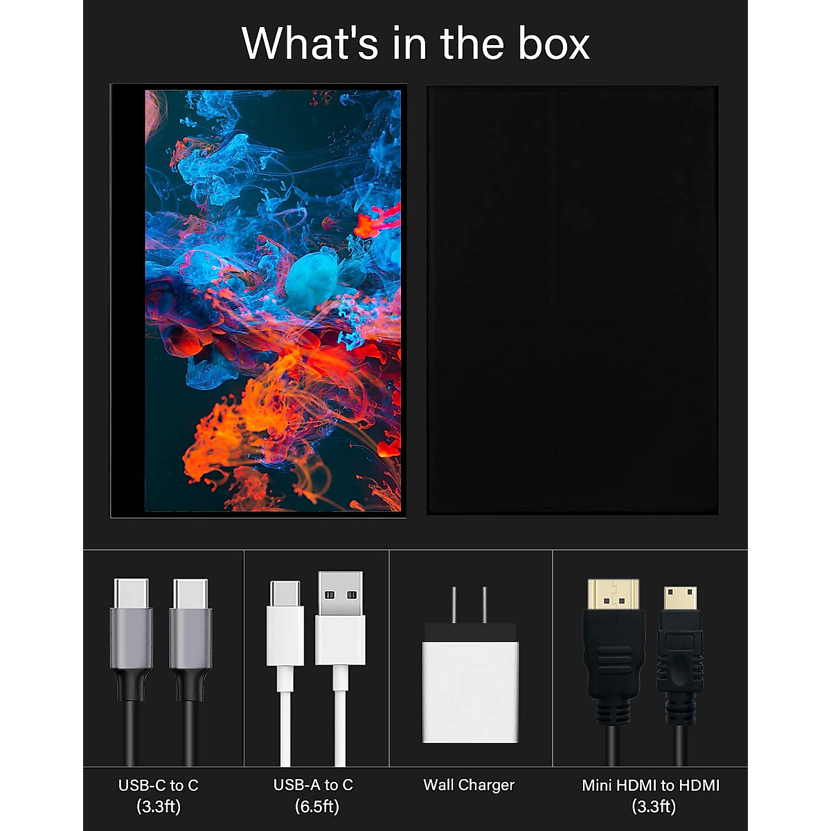 YOUYUANLTD 15.6 inch Portable Monitor Full HD IPS HDMI FHD 1920x1080 144Hz Screen for Gaming Laptop Computer Phone Xbox PS4 PS5,Switch,Working Display with Dual Speakers,Black