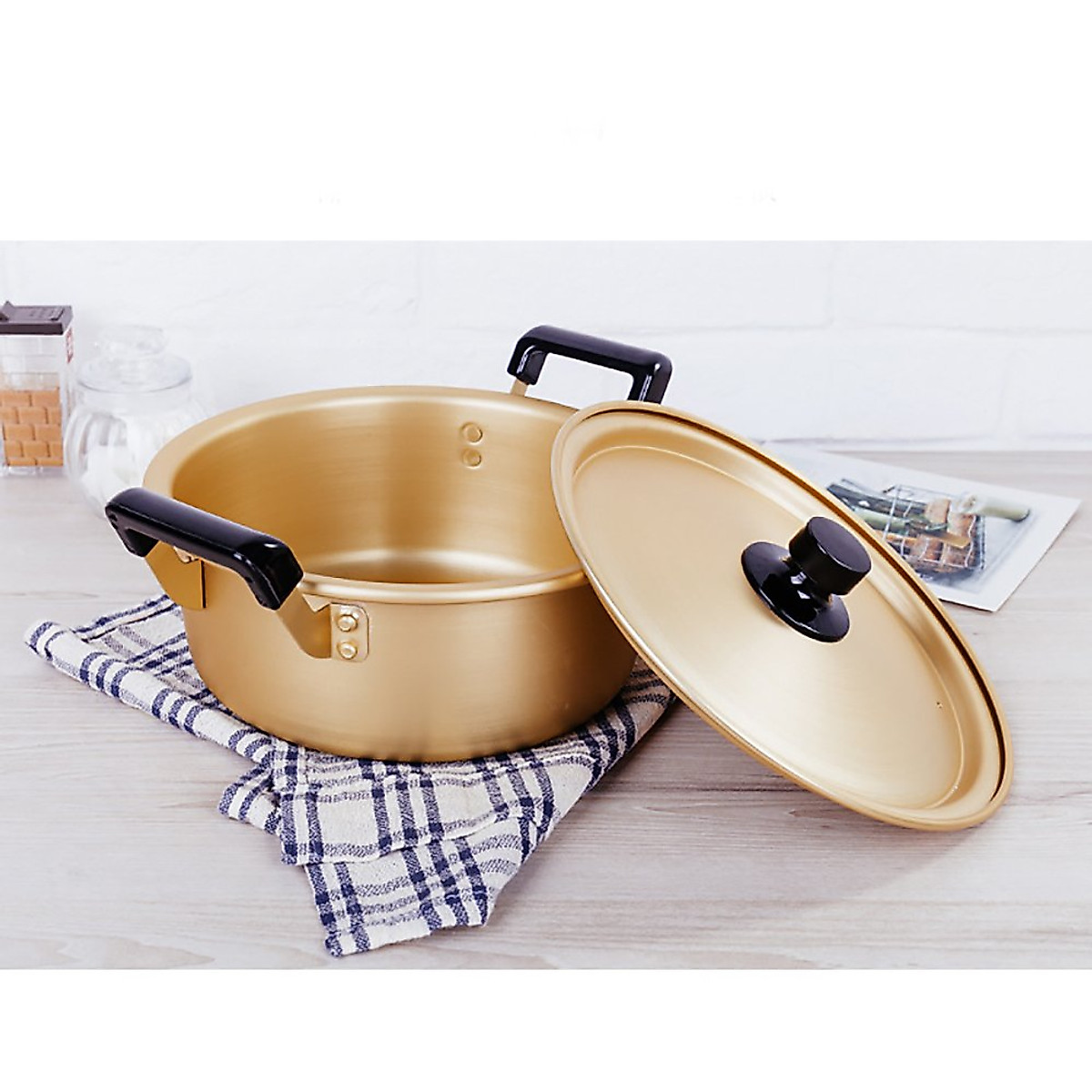 Aluminium Alloy Stock Pot Instant Noodles Pot Korean Soup (3.3 Qt)