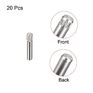 Tool parts 1.5x8mm 304 Stainless Steel Dowel Pins - 20Pcs Knurled Head Flat End Dowel Pin