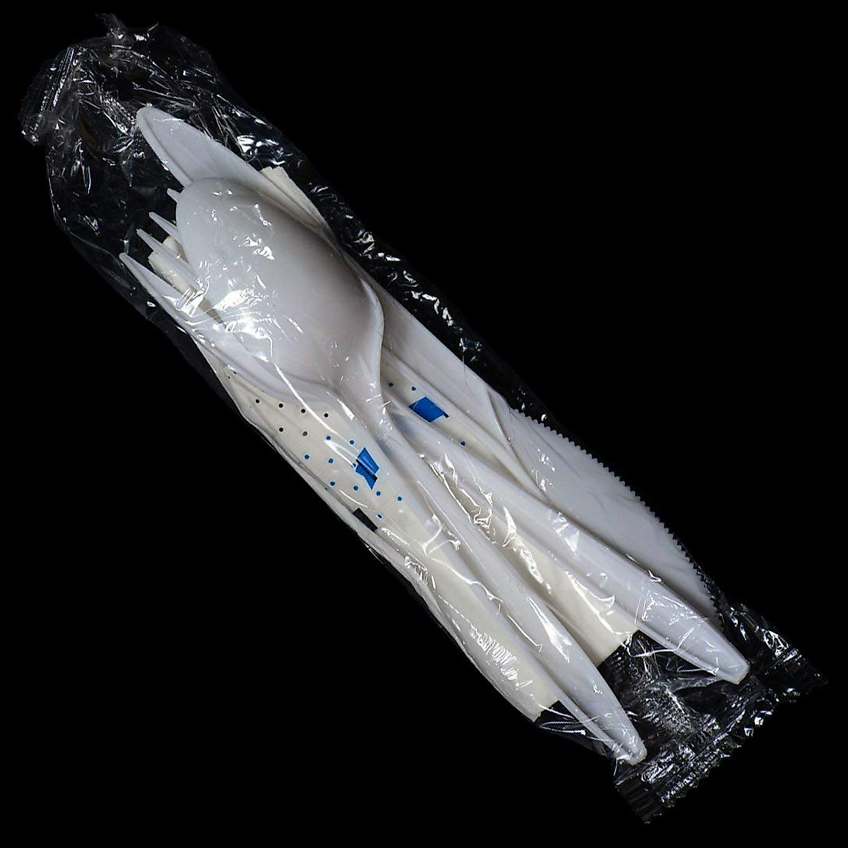 Daxwell Plastic Cutlery Kits, Medium Weight Polypropylene (PP), with Fork, Knife, Teaspoon, Salt, Pepper, Napkin, White, B10001837 (Case of 250), 1-(Pack)