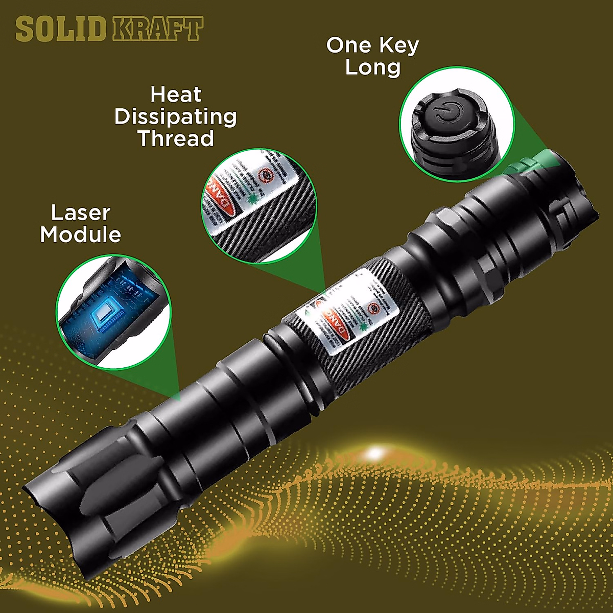 SolidKraft Laser Sight for Firearm, Tactical Laser Sight for Airsoft Gun, Single-Press On/Off, Adjustable Focus Scope with Carrying Case