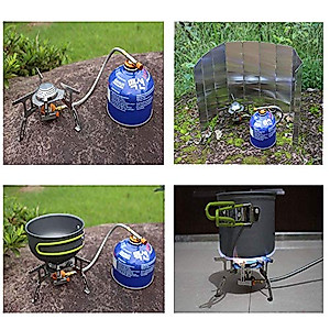 [2021 latest upgrade]Windproof Portable Camping Gas Stove,3500W With conversion adapter Folding Camping Stove with Pressure Ignition, Portable Stove, Suitable for Outdoor Backpacking/Hiking