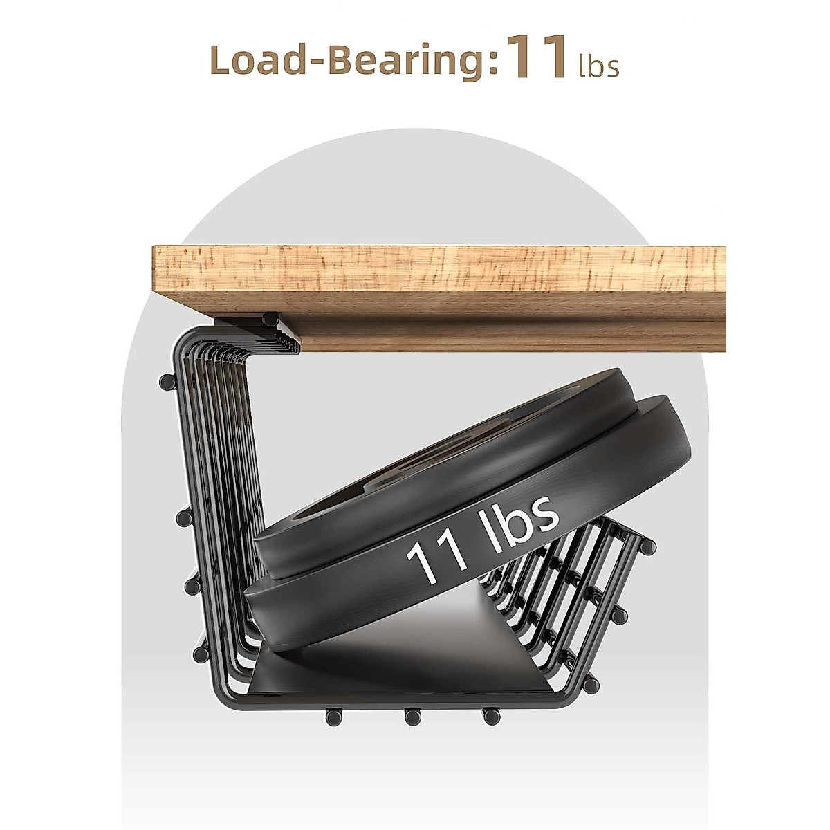 2 Pack Under Desk Cable Management Tray, 16.5'' Desk Cable Organizer Metal Wire Cord Management Under Desk Organizer for Office, Home, Black