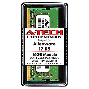 A-Tech 16GB RAM for Alienware 17 R5 Laptop | DDR4 2666MHz SODIMM PC4-21300 260-Pin CL19 1.2V Non-ECC Unbuffered Memory Upgrade Module