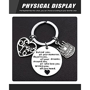 Yangling Sweet 16 Keychain,Sweet Sixteen Birthday Jewelry Gift Happy Birthday Keychain Inspirational Gifts For Girls Boys Birthday, Silver, Small