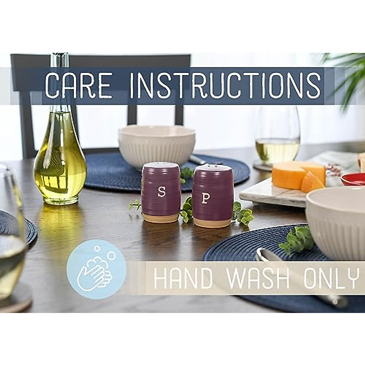 Nat & Jules Raw Bottom Deep Wine Red 3 x 2 Ceramic Salt and Pepper Shaker 2 Piece Set