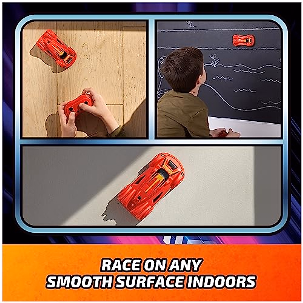 Air Hogs, Zero Gravity Sprint RC Car Wall Climber, Red USB-C Rechargeable Indoor Wall Racer, Over 4-Inches, Kids Toys for Kids Ages 4 and up