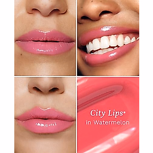 City Beauty City Lips Plumping Lip Gloss Watermelon - High-Shine Gloss for Fuller, Younger-Looking Lips | Hydrating & Smoothing Lip Treatment Hyaluronic Acid