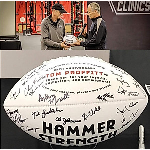 Ballstars Autograph Blank Full Regulation 12 Inch Football Without Base | Official Size 9 | Football Trophy for Signing with Two White Panels