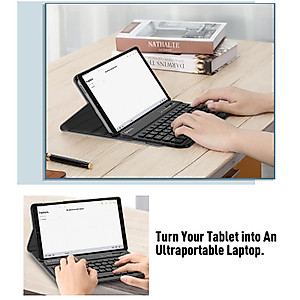 FINTIE Keyboard Case for Samsung Galaxy Tab A7 Lite 8.7 Inch 2021 Model (SM-T220/T225/T227), Slim Lightweight Stand Cover with Magnetically Detachable Wireless Bluetooth Keyboard, Black