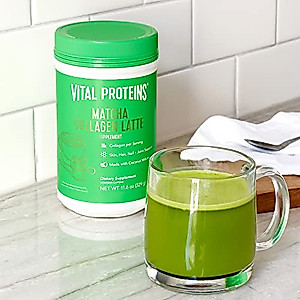 Vital Proteins Matcha Lattes, Matcha Green Tea Collagen Latte Powder, L-Theanine & Caffeine & MCTs - Supporting Healthy Hair, Skin, Nails - Vanilla
