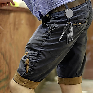 KTRIO 2 Pack Retractable Badge Holders Reel, Heavy Duty Badge Reels Retractable with Belt Clip, Metal Badge Holder Retractable Clip with Steel Wire Cord, Max Loading Weight 5.3oz(Silver)