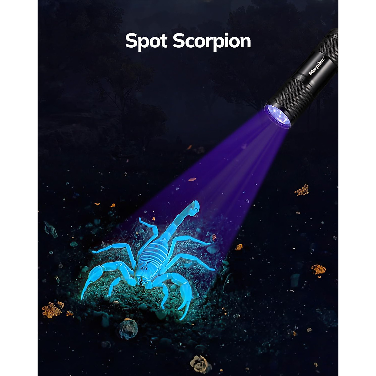 Morpilot Black Light Flashlight Mini UV Flashlight: 395nm Blacklight Flashlights, 9 Led Pet Urine Detector Light for Dog/Cat, Dry Stains, Resin Curing, Bed Bug