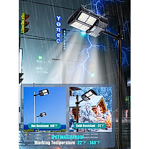 VENSSTNOR 600W Solar Street Lights Outdoor - 6500K 60000LM LED Street Lights with Motion Sensor Dusk to Dawn Ip67 Waterproof, Solar Parking Lot Lights for Garage,Yard,Driveway,Garden