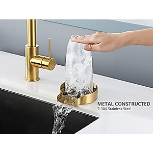 NeoBano Metal Glass Rinser for Kitchen Sinks, Brushed Gold Glass Rinser for Bar Sinks, Cup Baby Bottles Washer Cleaner Sink Accessories