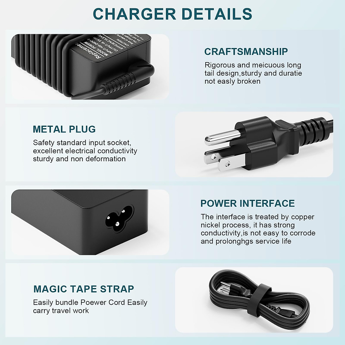 USB-C 65W 45W AC Replacement Charger fit for Lenovo ThinkPad T480 T490 T580 ADLX65YDC2A ADLX65YLC2D ADLX65YDC3A ADLX65YDC2D chromebook 2nd Gen S330 65W Laptop Power Supply Adapter Cord