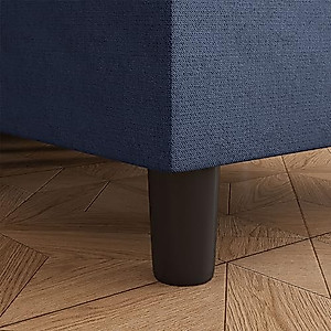 Tornama 80" L Shaped Sectional Sofas 3 Seater Couch with Reversible Ottoman Modern Linen Fabric Small Sectional Couch for Living Room, Apartment, Small Space, Blue