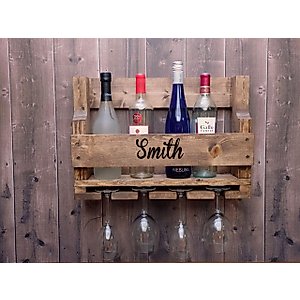 Rustic Personalized Wine Rack