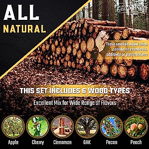 Whiskey Smoker Kit with Quad Flame Torch, Scorch Shield, Lid, 6 Wood Chips & Wooden Gift Box for Smoked Old Fashioned Bourbon Drink Infuser| Cocktail Smoker (Cherry Wood, No Butane)