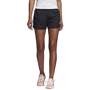 adidas Women's Design 2 Move 3-Stripes Knitted Shorts, Black/White,L