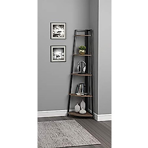 Coaster Home Furnishings Jacksonville 5-Tier Bookcase Aged Walnut Corner, Brown (805497)