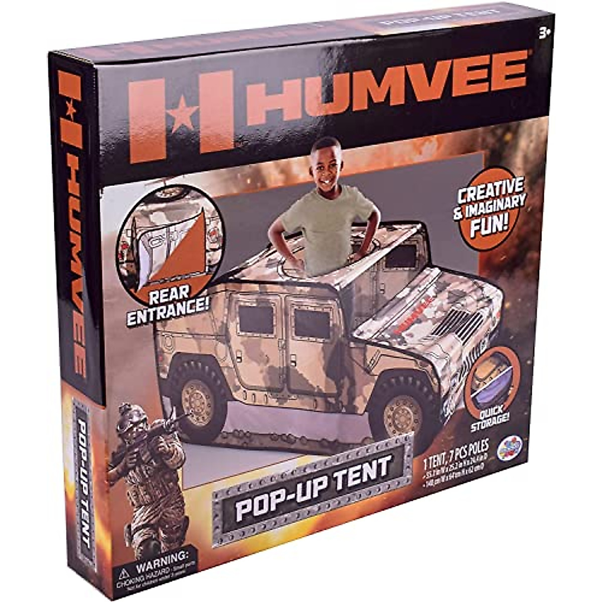 Sunny Days Entertainment Humvee Pop Up Tent - Children's Camo Pop Up Playhouse | Camouflaged Military Toy for Kids